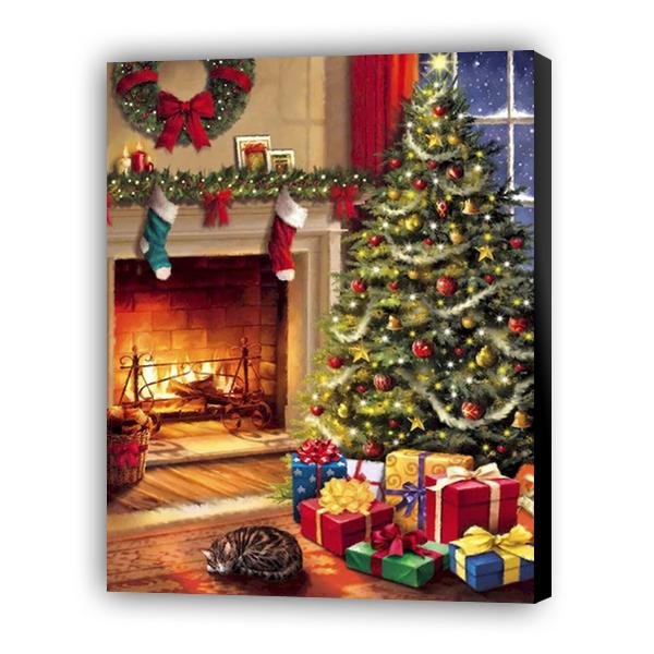Pintura por numeros "Navidad viene pronto" - Cuadro para pintar
